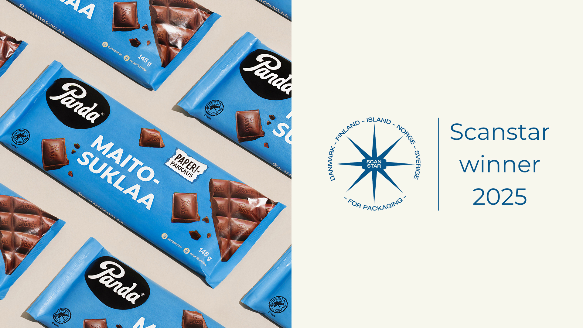 UPM and Orkla Suomi’s fibre-based chocolate wrapper receives ScanStar 2025 award | UPM Specialty ...